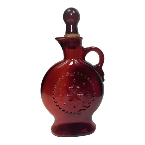 Other | Ruby Red Glass Jim Beam Whiskey Decanter With Ruby ...